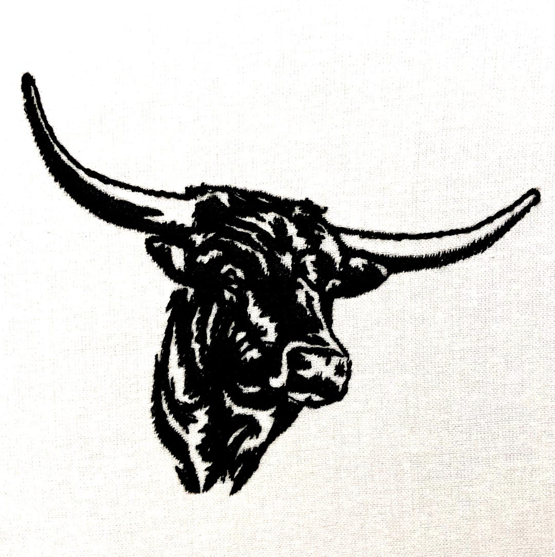 Steer Machine Embroidery Pattern Embroidery Design Digital File - Etsy