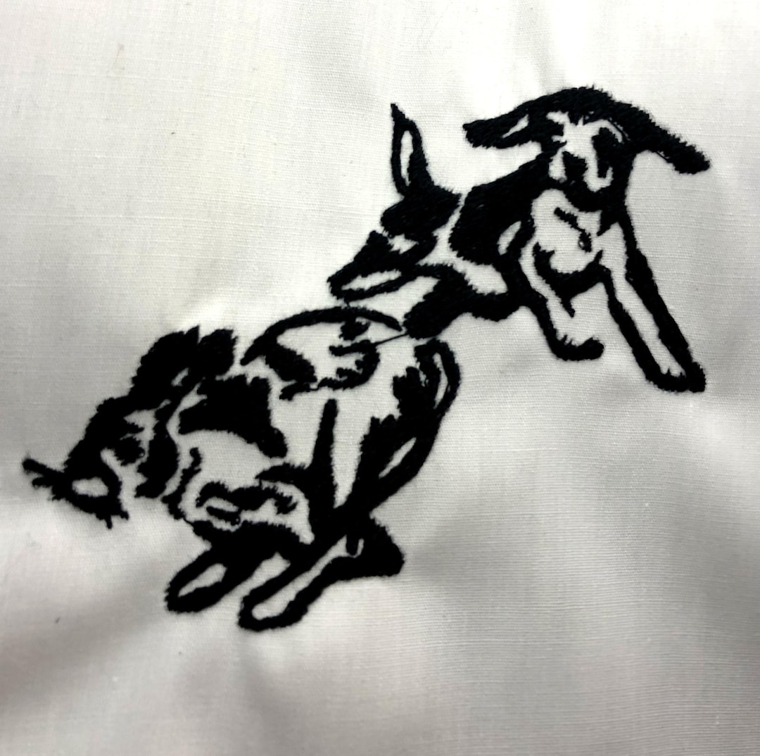 Beagle Chasing Rabbit Machine Embroidery Pattern Rabbit Hunting ...