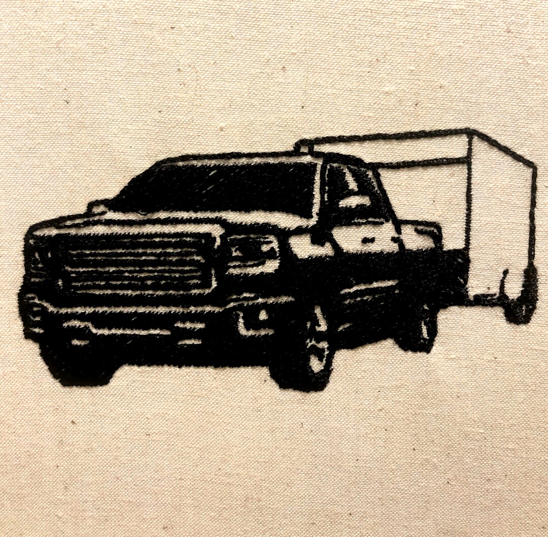 Truck Pulling Trailer Machine Embroidery Pattern Embroidery Design ...