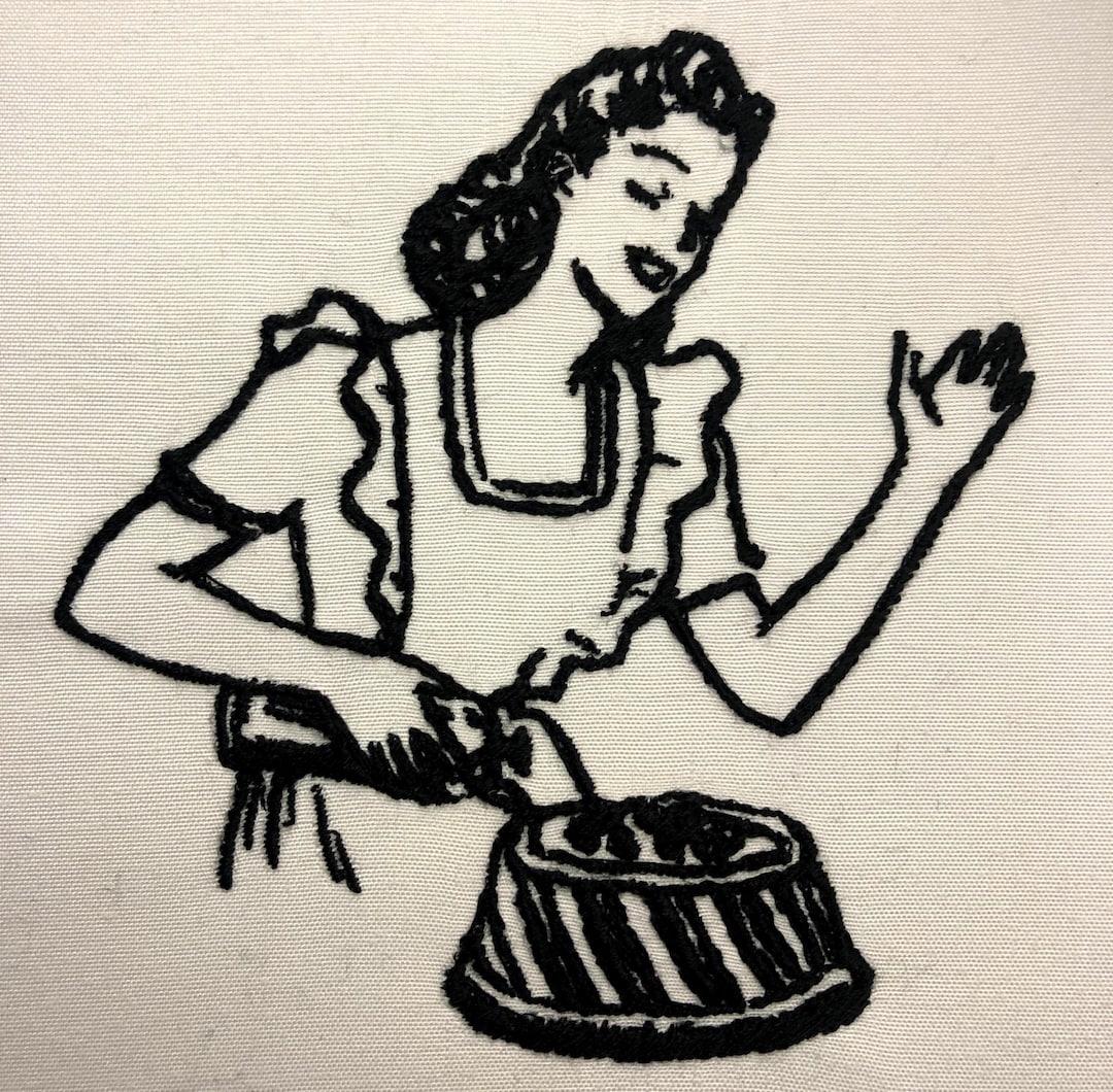 Vintage Baking Cake Machine Embroidery Pattern Baking Embroidery Design ...