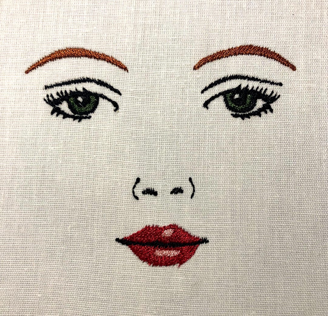 Mable Rag Doll Face Machine Embroidery Patterns Doll Embroidery Design ...