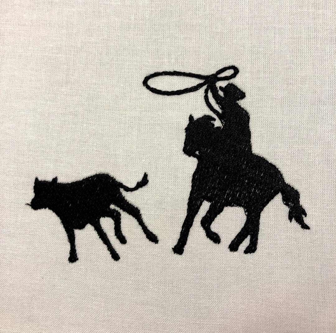 Cattle Roping Machine Embroidery Pattern Rodeo Embroidery Design ...