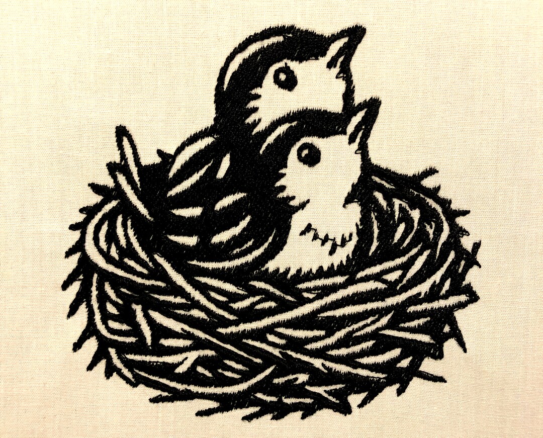 Nest of Birds Machine Embroidery Pattern Embroidery Design Digital File ...