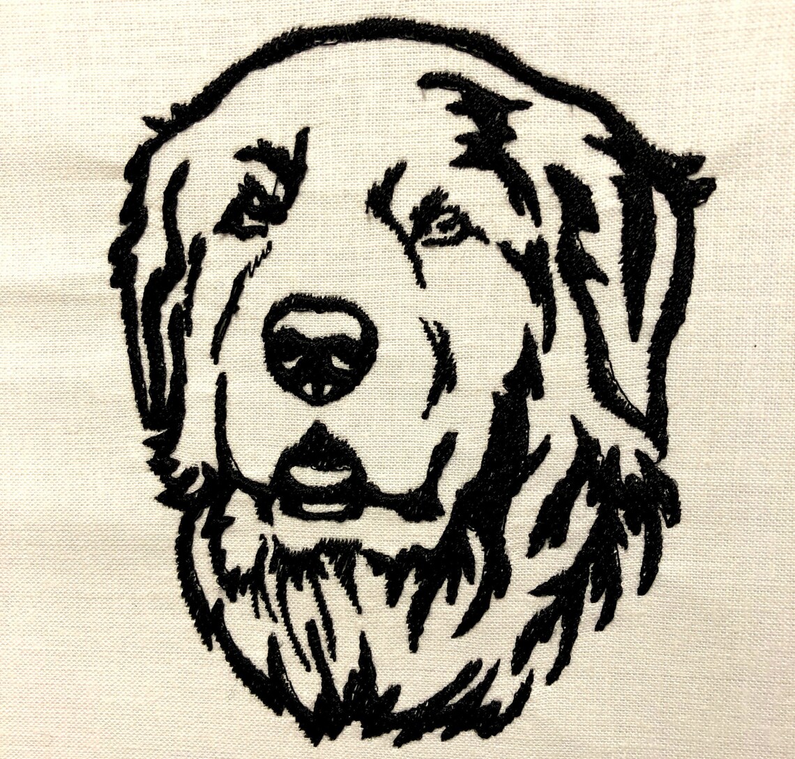 Great Pyrenees Face Embroidery Pattern, Dog Design (digital File) - Etsy