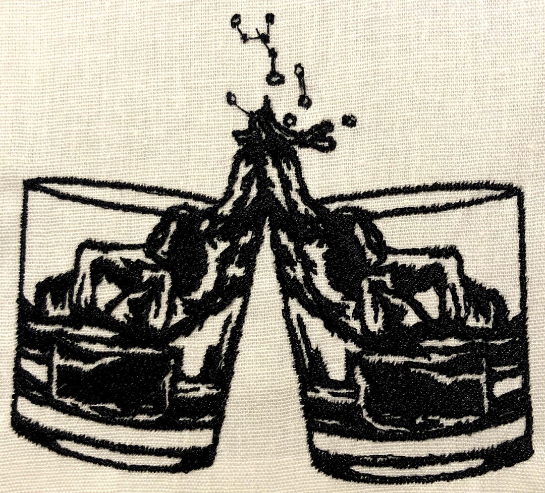 Cheers Cocktail Outline Machine Embroidery Pattern Embroidery Design ...