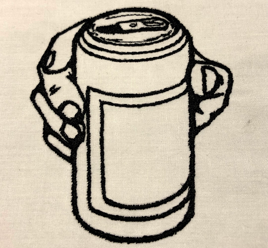 Beer Can Outline Machine Embroidery Design Digital File - Etsy