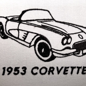 1953 Corvette Machine Embroidery Pattern Auto Embroidery Design Digital ...