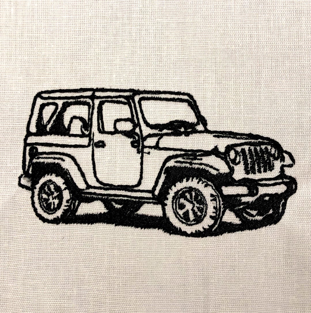 Jeep Wrangler Machine Embroidery Pattern Jeep Embroidery Design Digital ...
