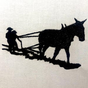 Horse and Plow Machine Embroidery Pattern Farm Embroidery Design ...