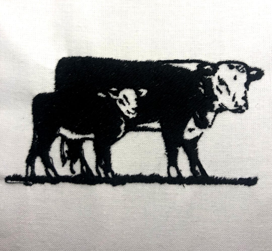 Hereford Cattle Machine Embroidery Pattern Dairy Farm Embroidery Design ...
