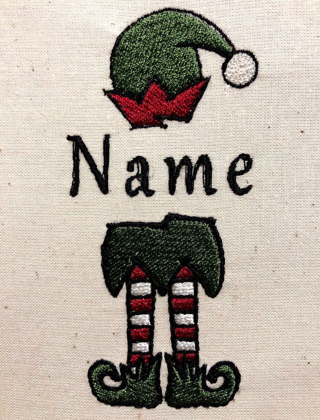 Elf Monogram Machine Embroidery Pattern Christmas Embroidery Design ...