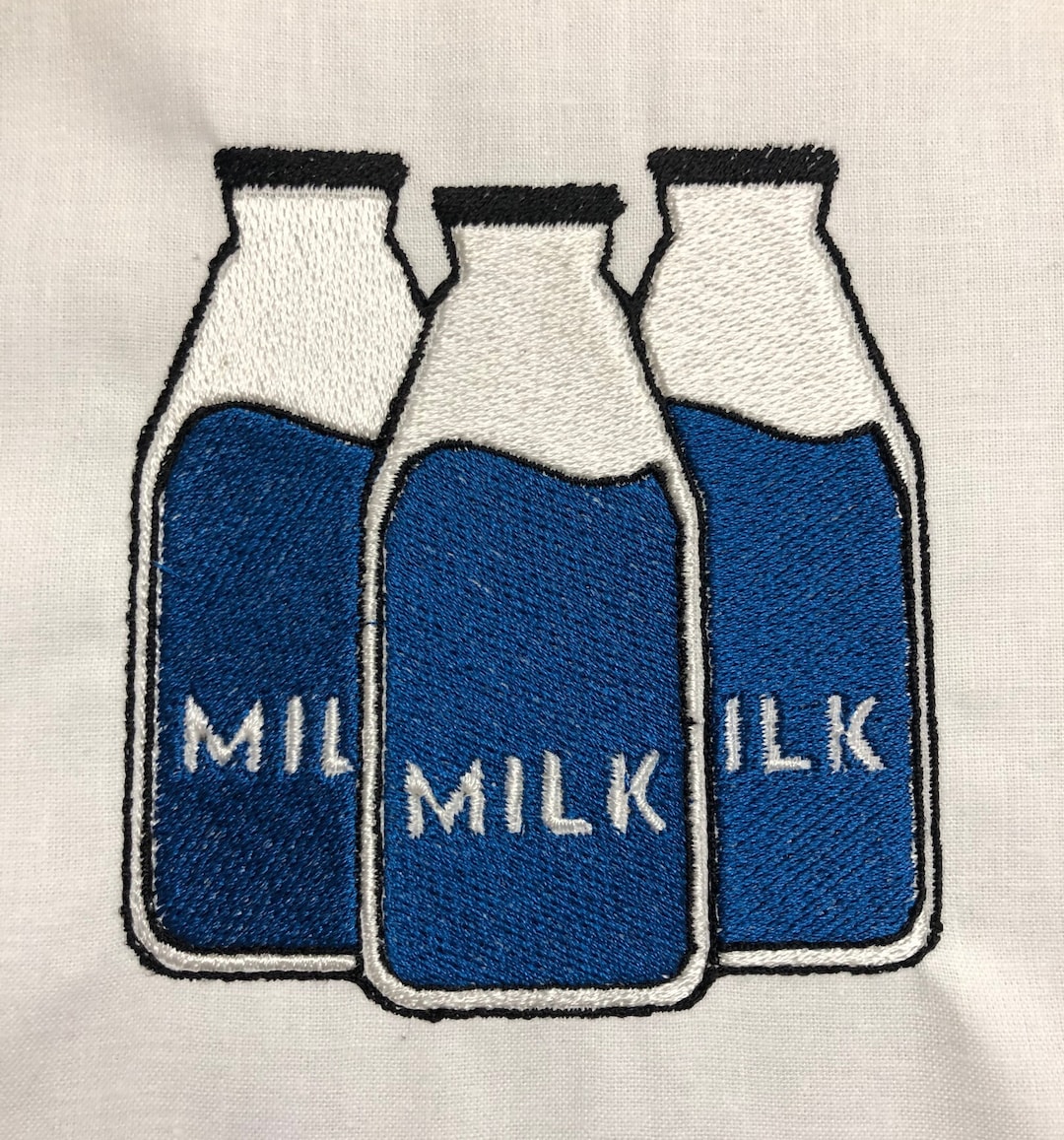 Milk Bottles Machine Embroidery Pattern Embroidery Design Digital File ...