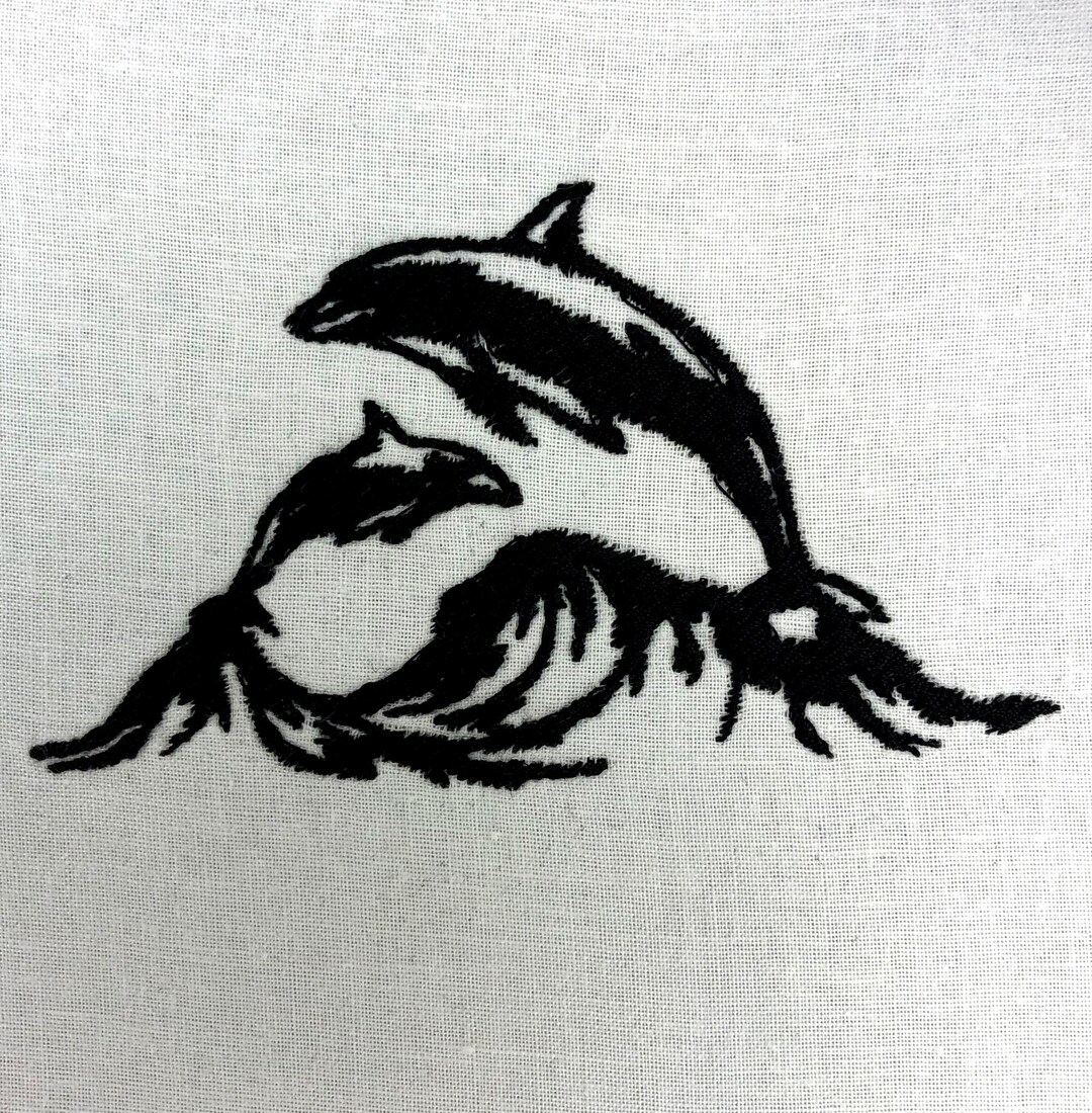 Dolphins Splashing Machine Embroidery Pattern Dolphins Embroidery ...