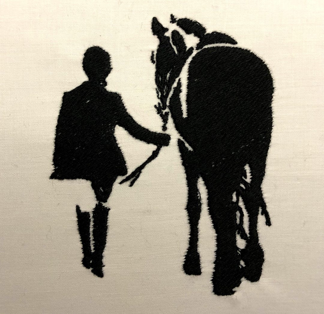 Equestrian Girl Walking Machine Embroidery Pattern Horse Show ...