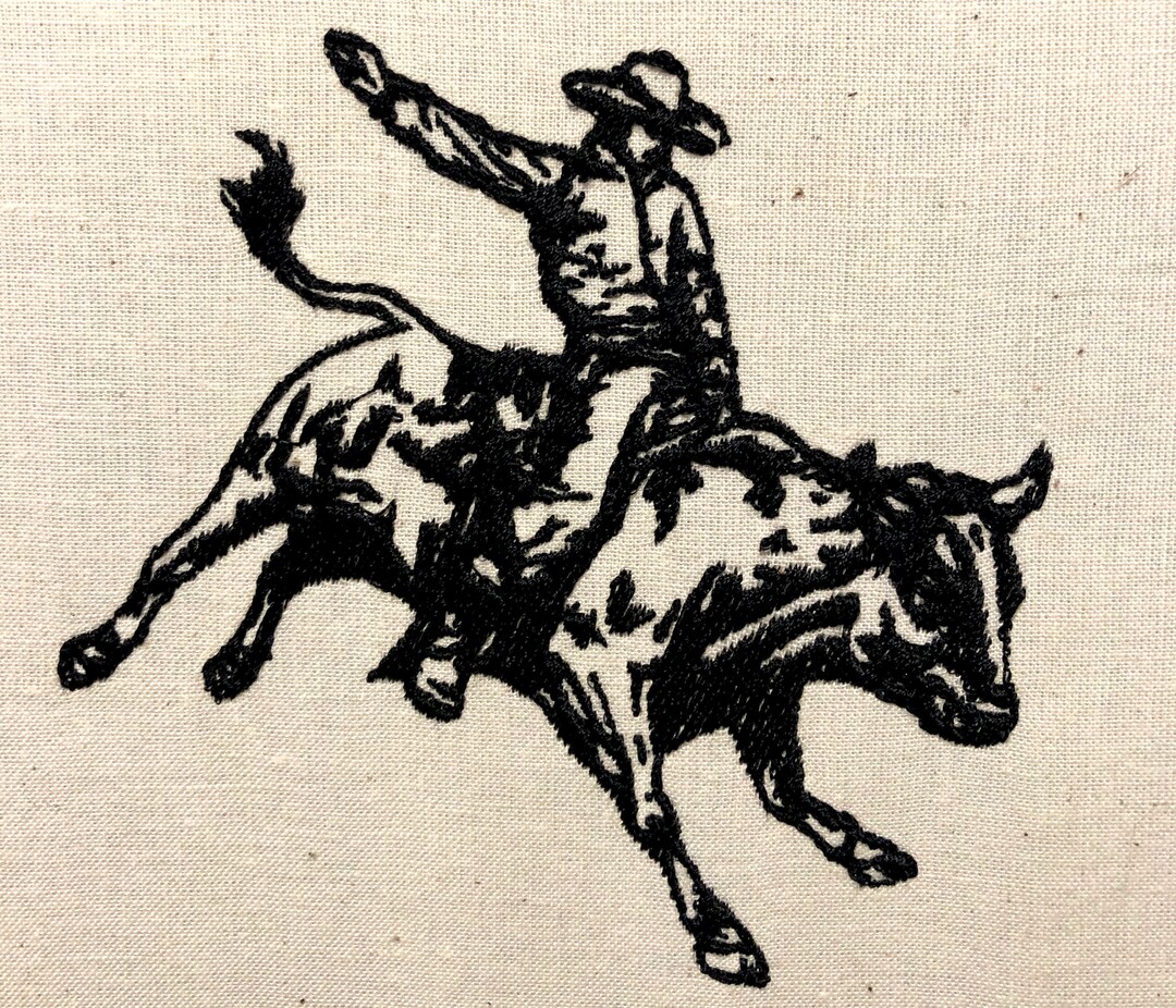 Rodeo Bull Machine Embroidery Pattern Embroidery Design Digital File - Etsy