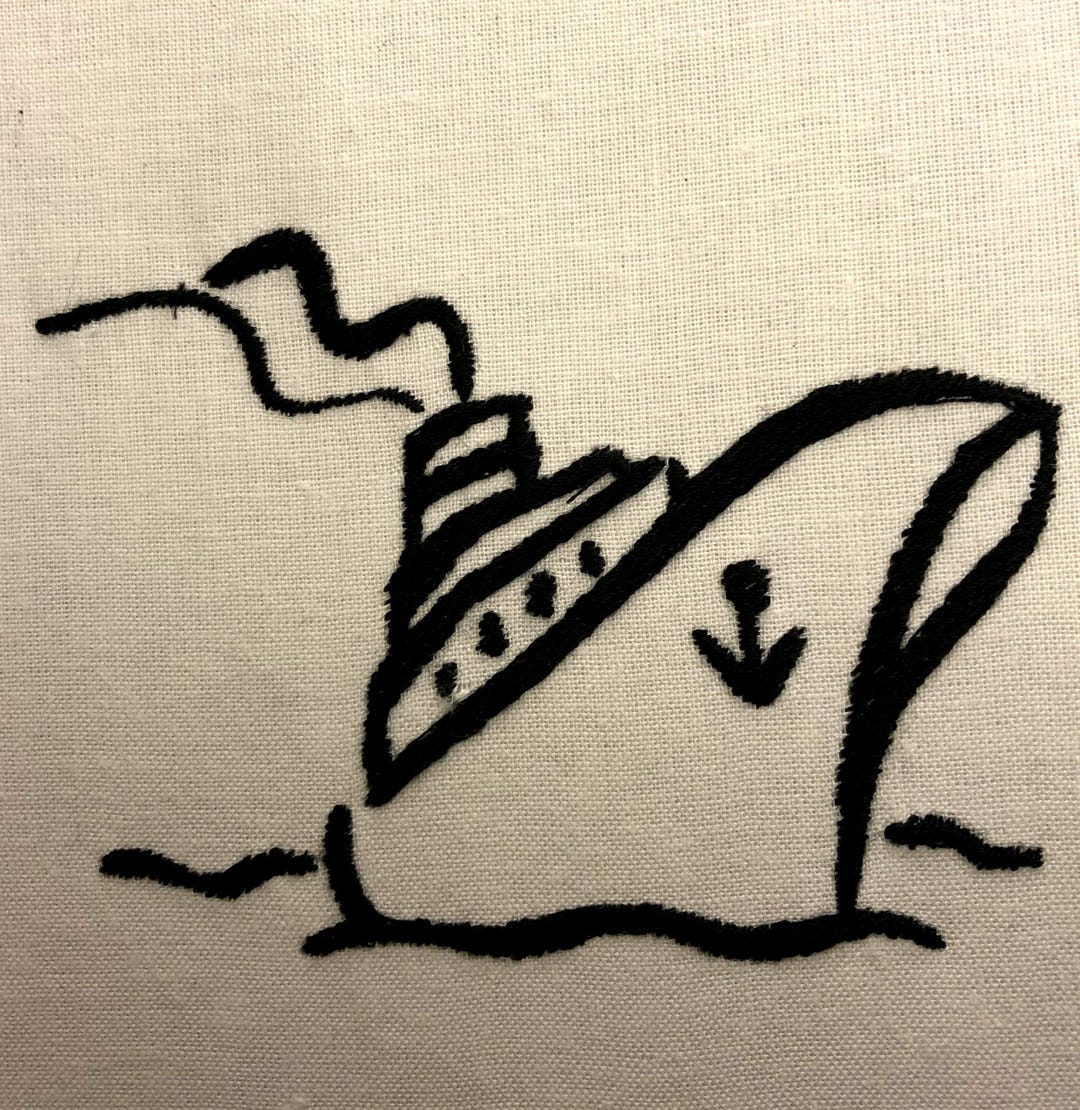 Cruise Ship Embroidery Pattern Vacation Embroidery Design Digital File ...