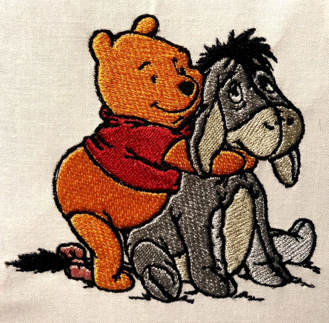 Winnie Hugging Eeyore Machine Embroidery Pattern Pooh Embroidery Design ...