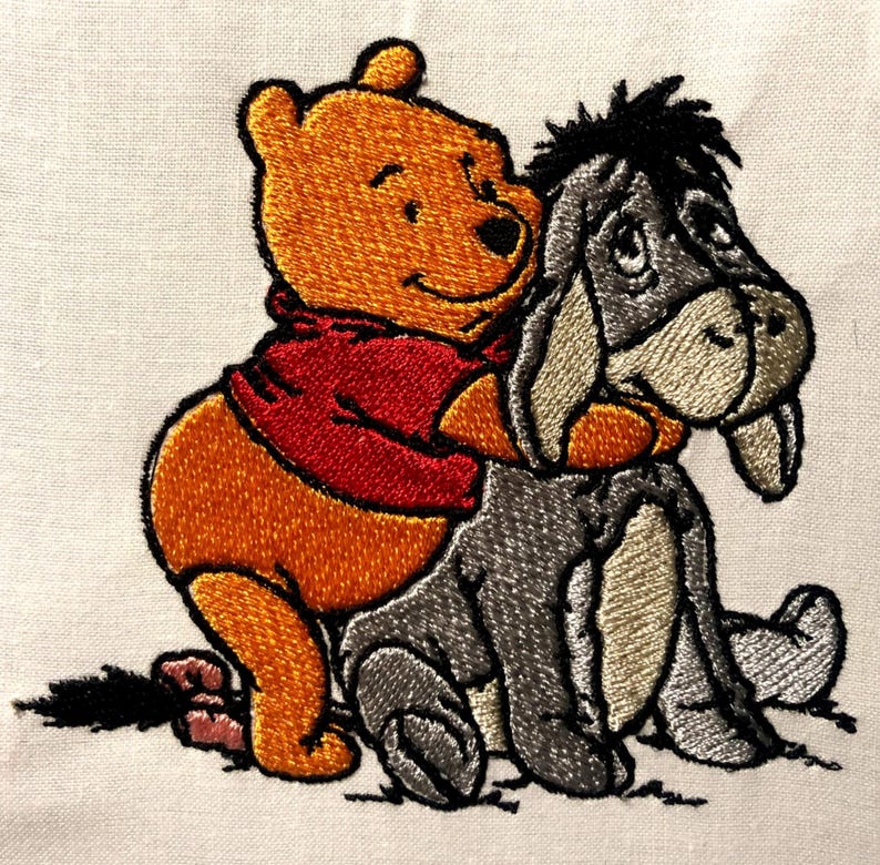 Winnie Hugging Eeyore Machine Embroidery Pattern Pooh Embroidery Design ...