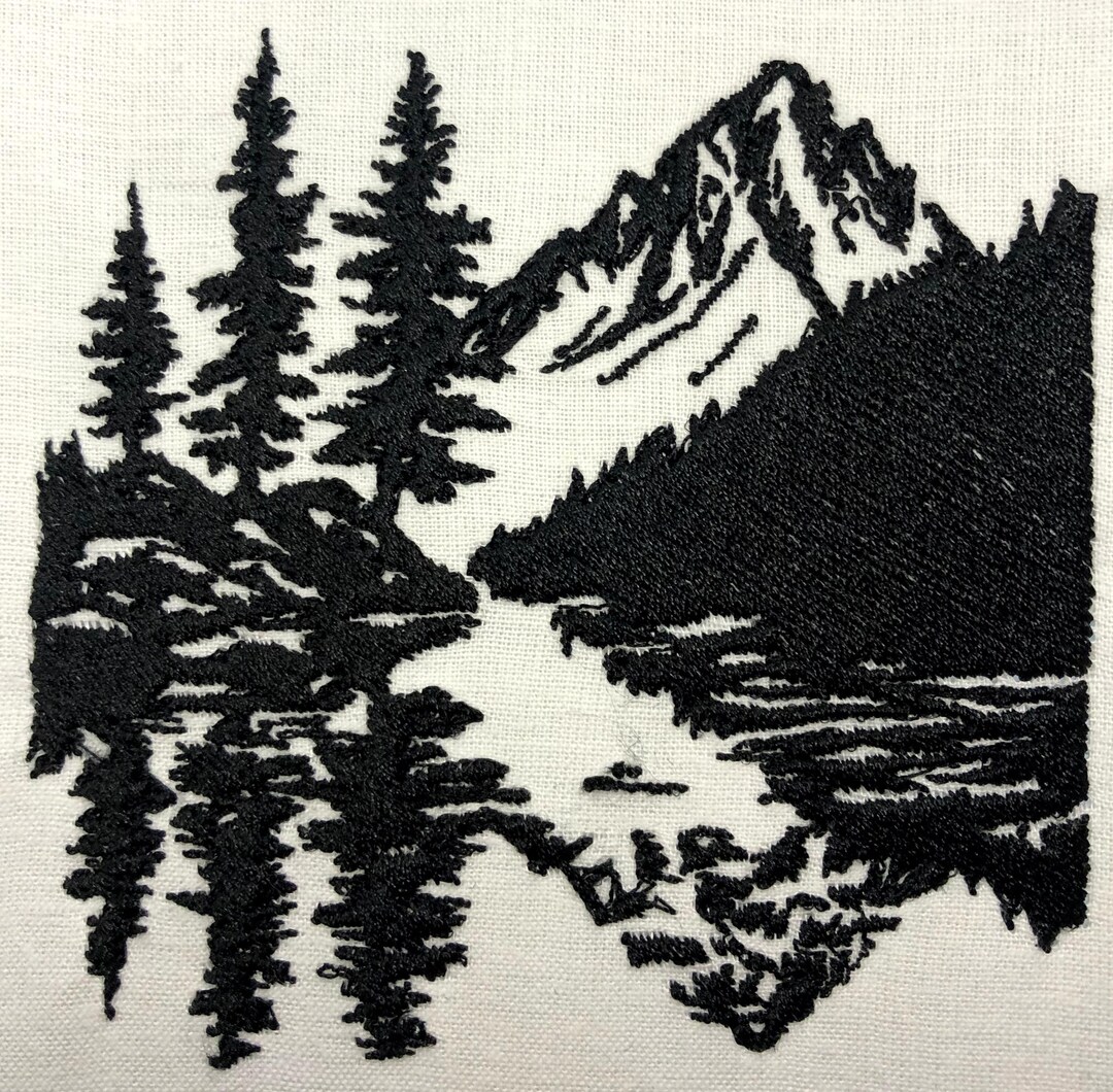 Mountain Lake Embroidery Pattern Embroidery Design Digital File - Etsy