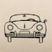 1957 Porsche Speedster 356 Outline Machine Embroidery Pattern Auto ...