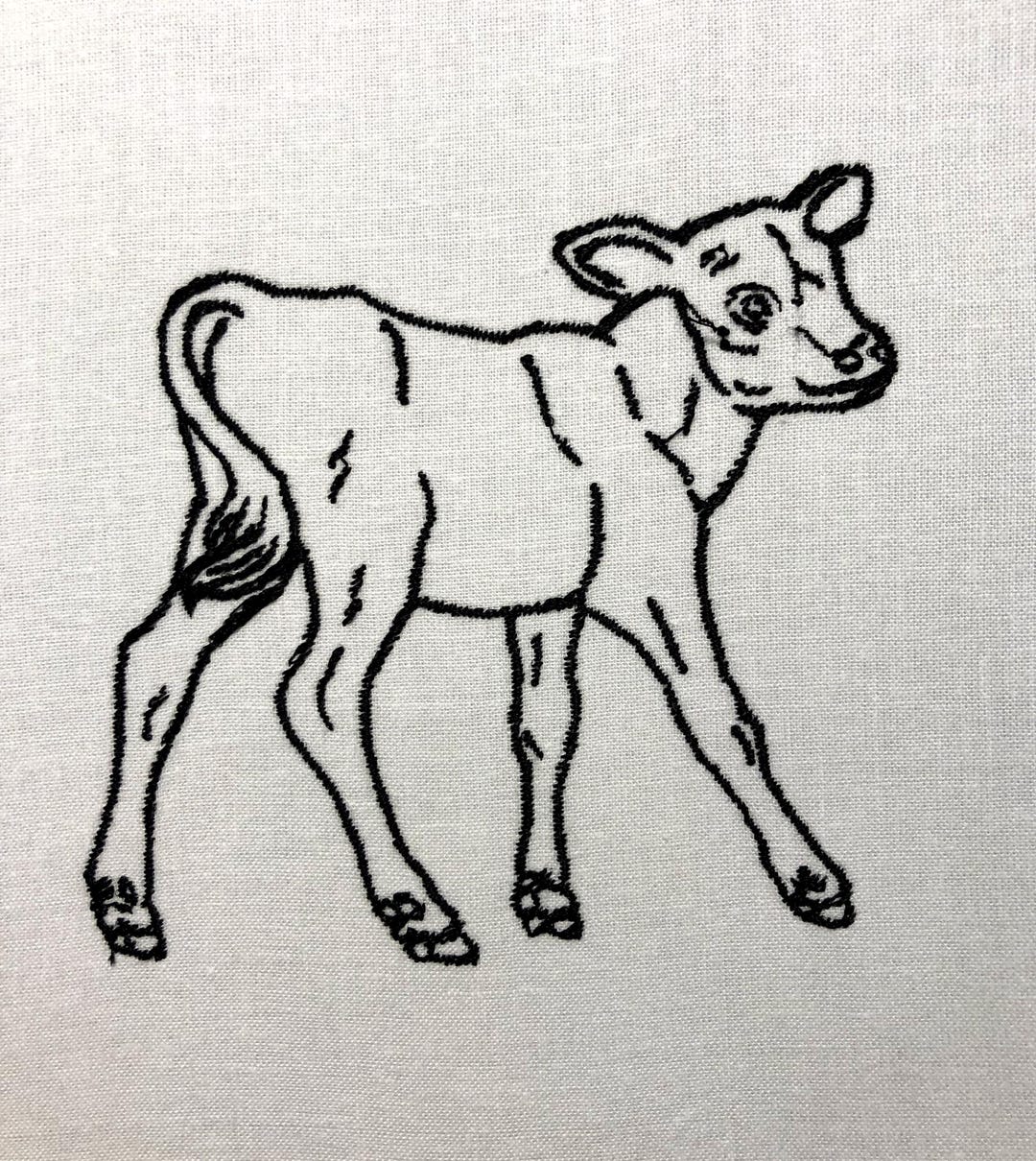 Calf Outline Machine Embroidery Pattern Cow Embroidery Design Digital ...