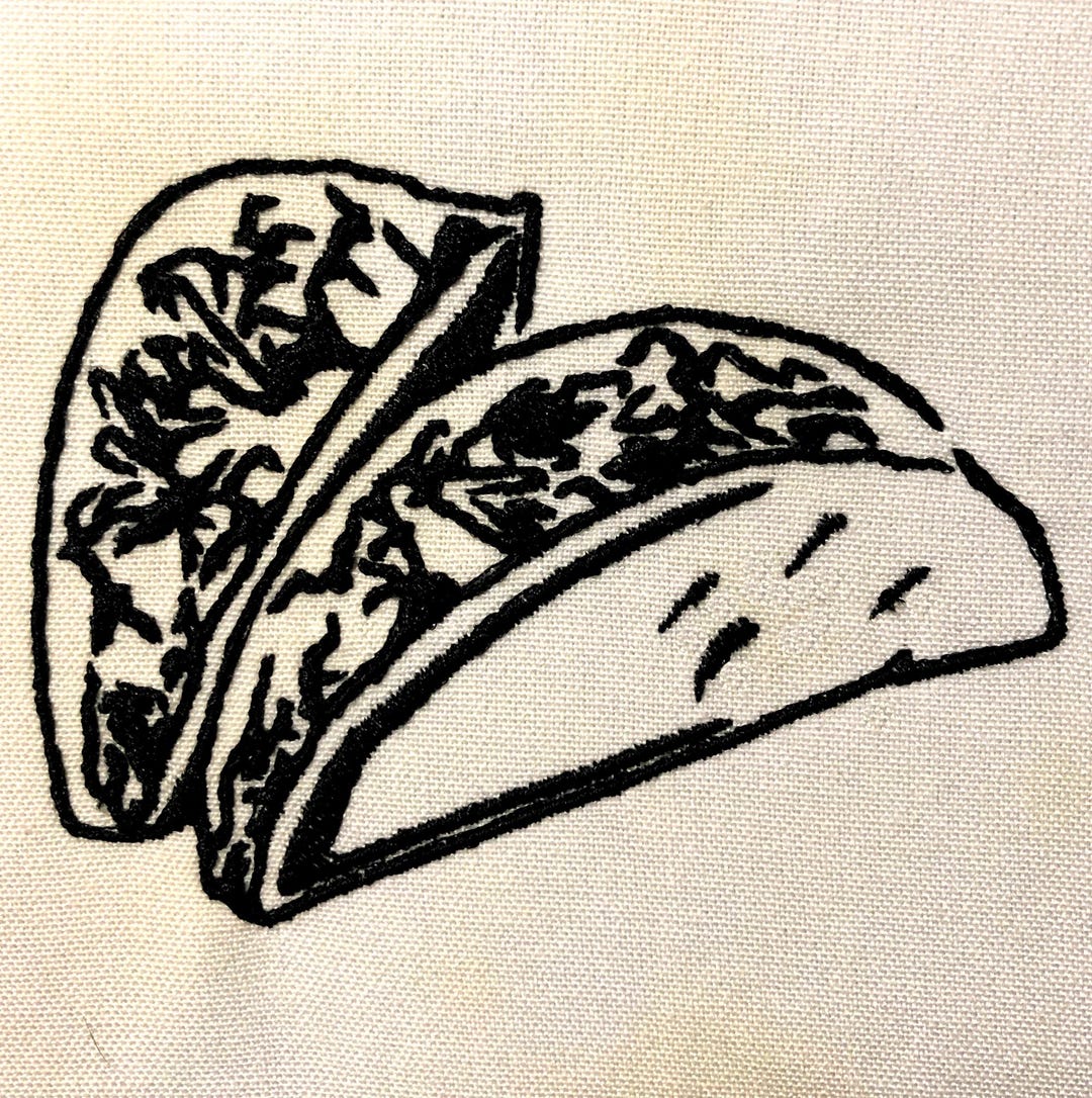 Taco Outline Machine Embroidery Pattern Embroidery Design Digital File ...