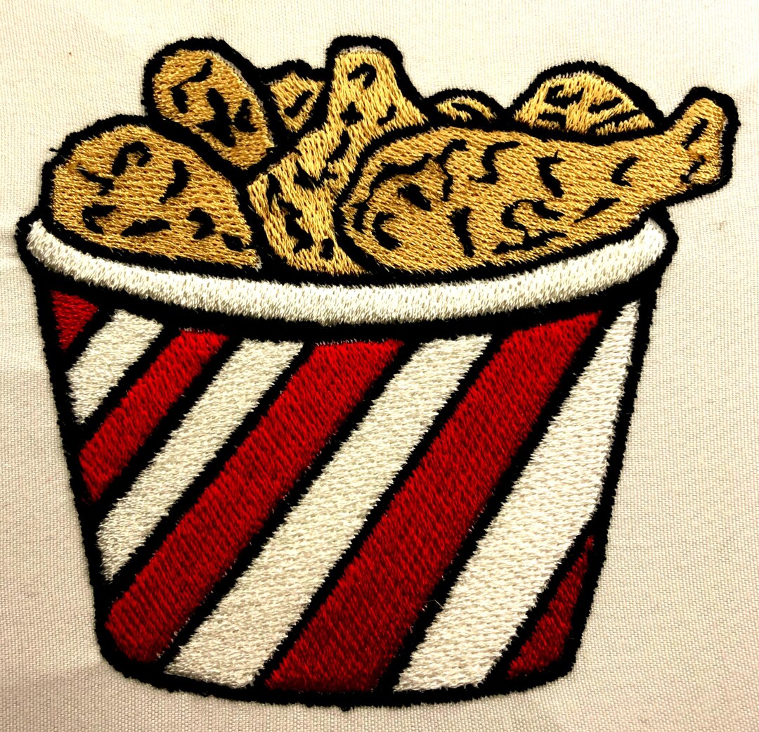 Bucket of Fried Chicken Machine Embroidery Pattern Fried Chicken ...