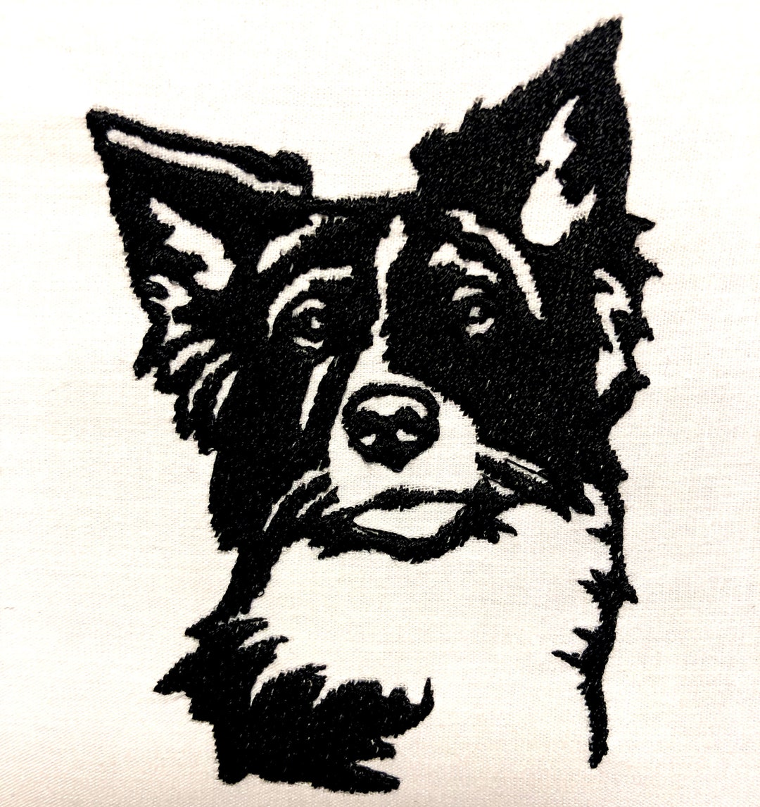 Border Collie Machine Embroidery Pattern Dog Embroidery Design Digital ...