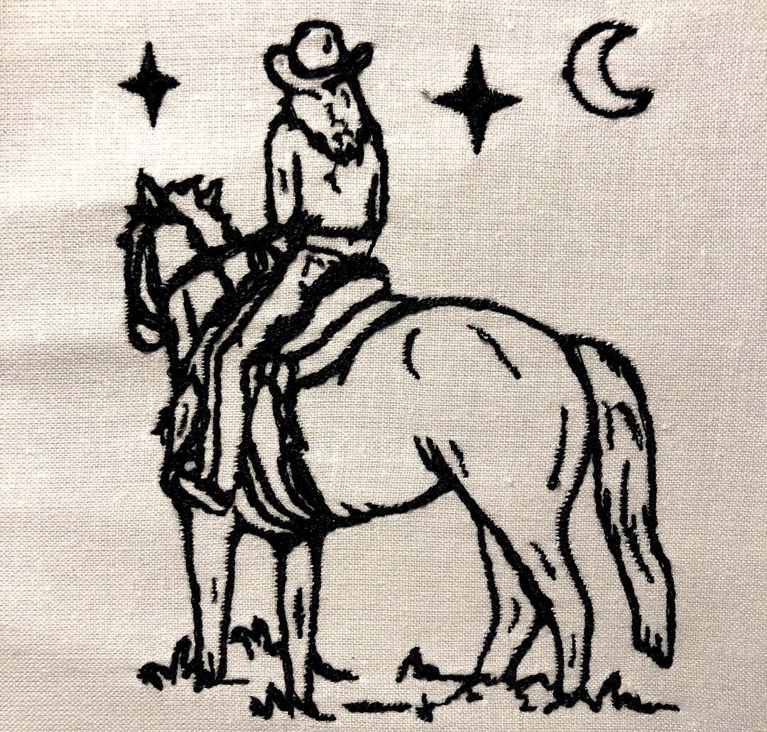Cowgirl Nighttime Machine Embroidery Pattern Embroidery Design Digital ...