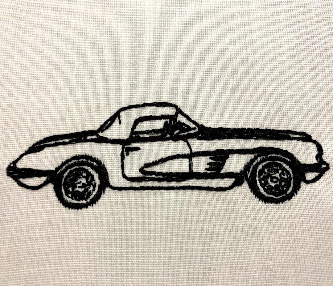 1960 Corvette Embroidery Pattern Auto Embroidery Design Digital File - Etsy