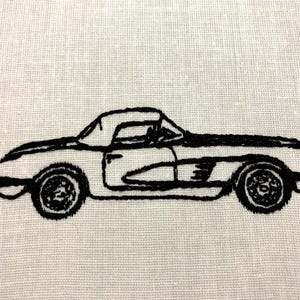 1960 Corvette Embroidery Pattern Auto Embroidery Design Digital File - Etsy