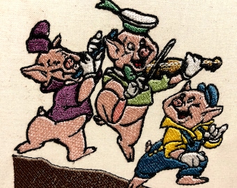 Three Little Pigs Machine Embroidery Design - Etsy