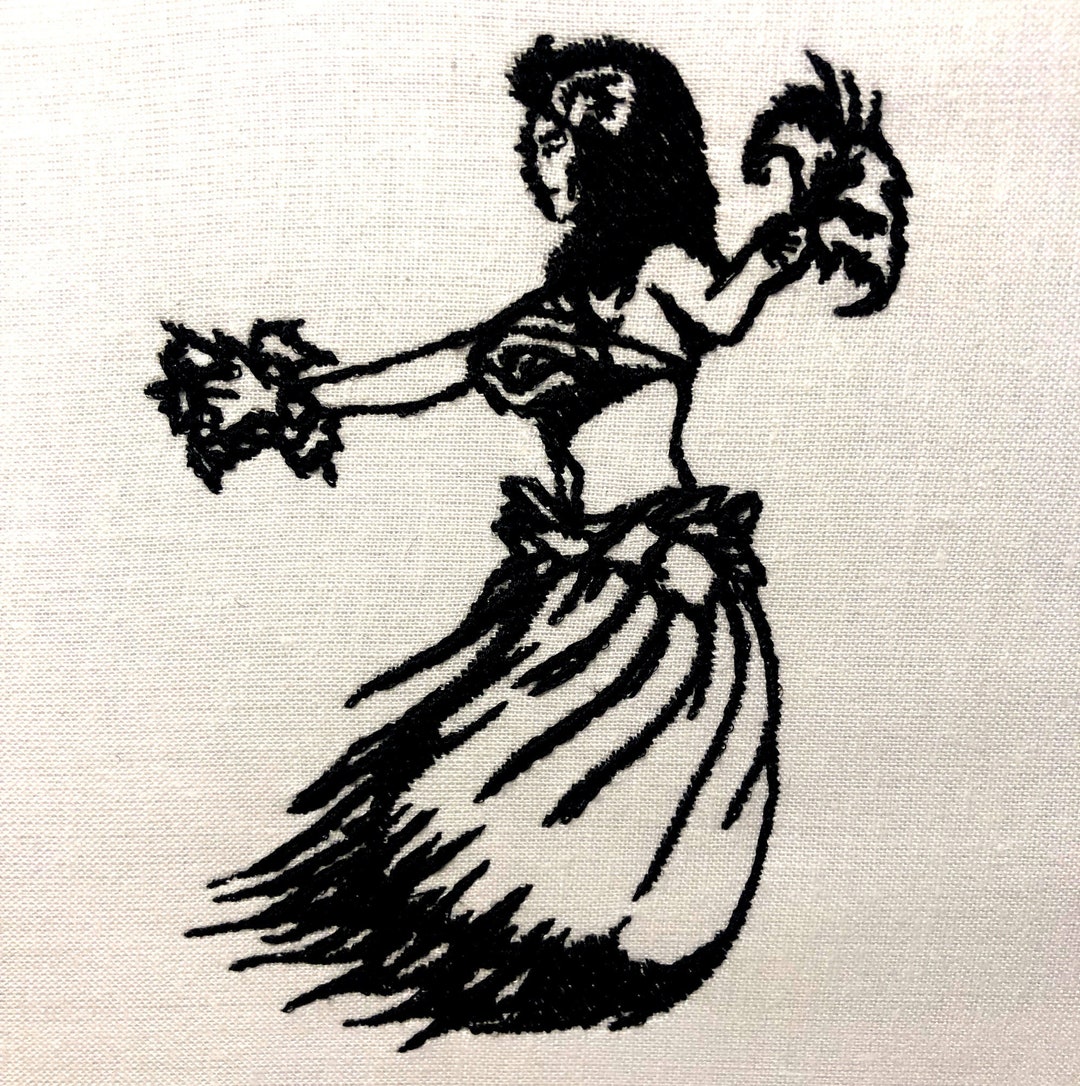Hula Dancer Machine Embroidery Pattern Embroidery Design - Etsy