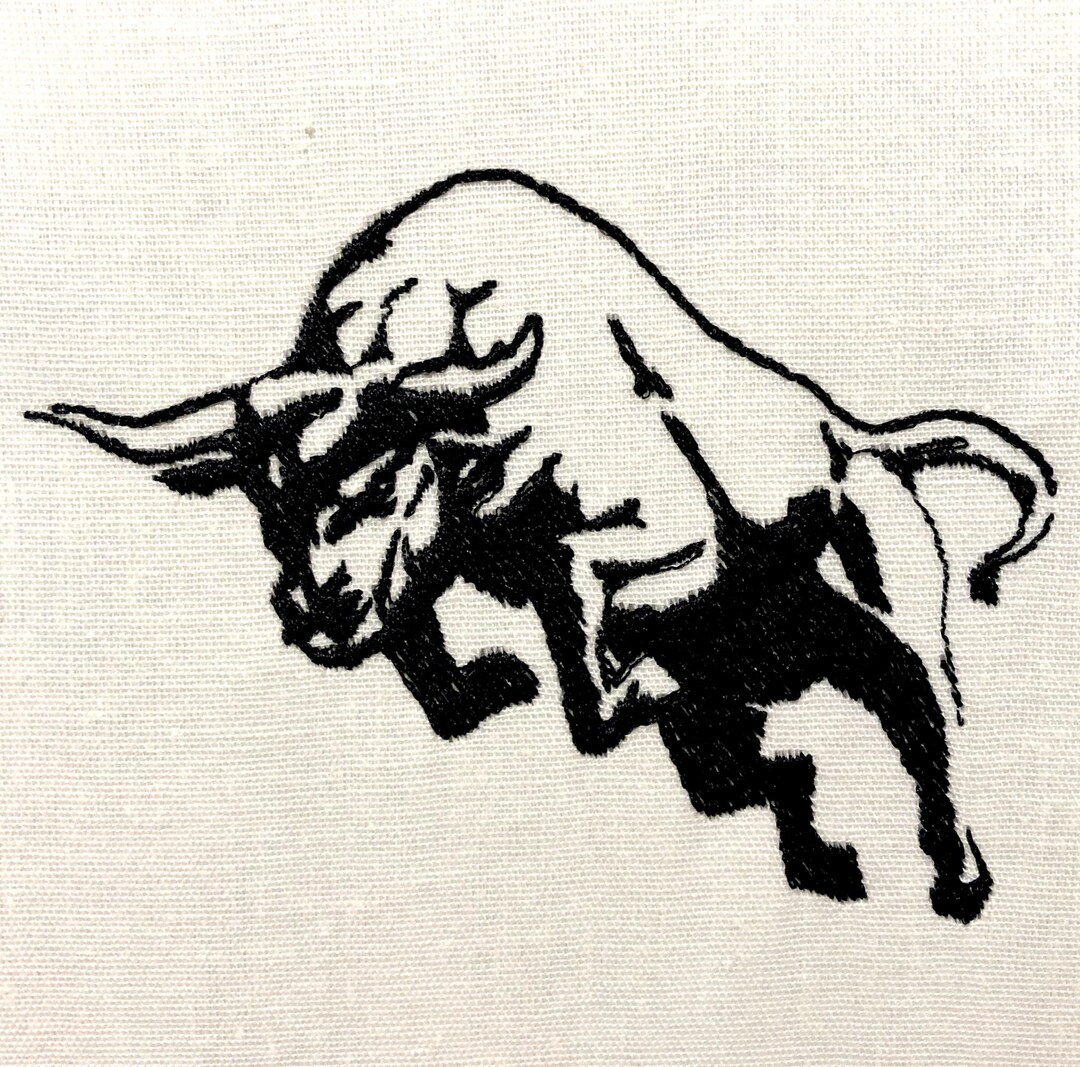 Bucking Bull Machine Embroidery Pattern Rodeo Embroidery Design Digital ...