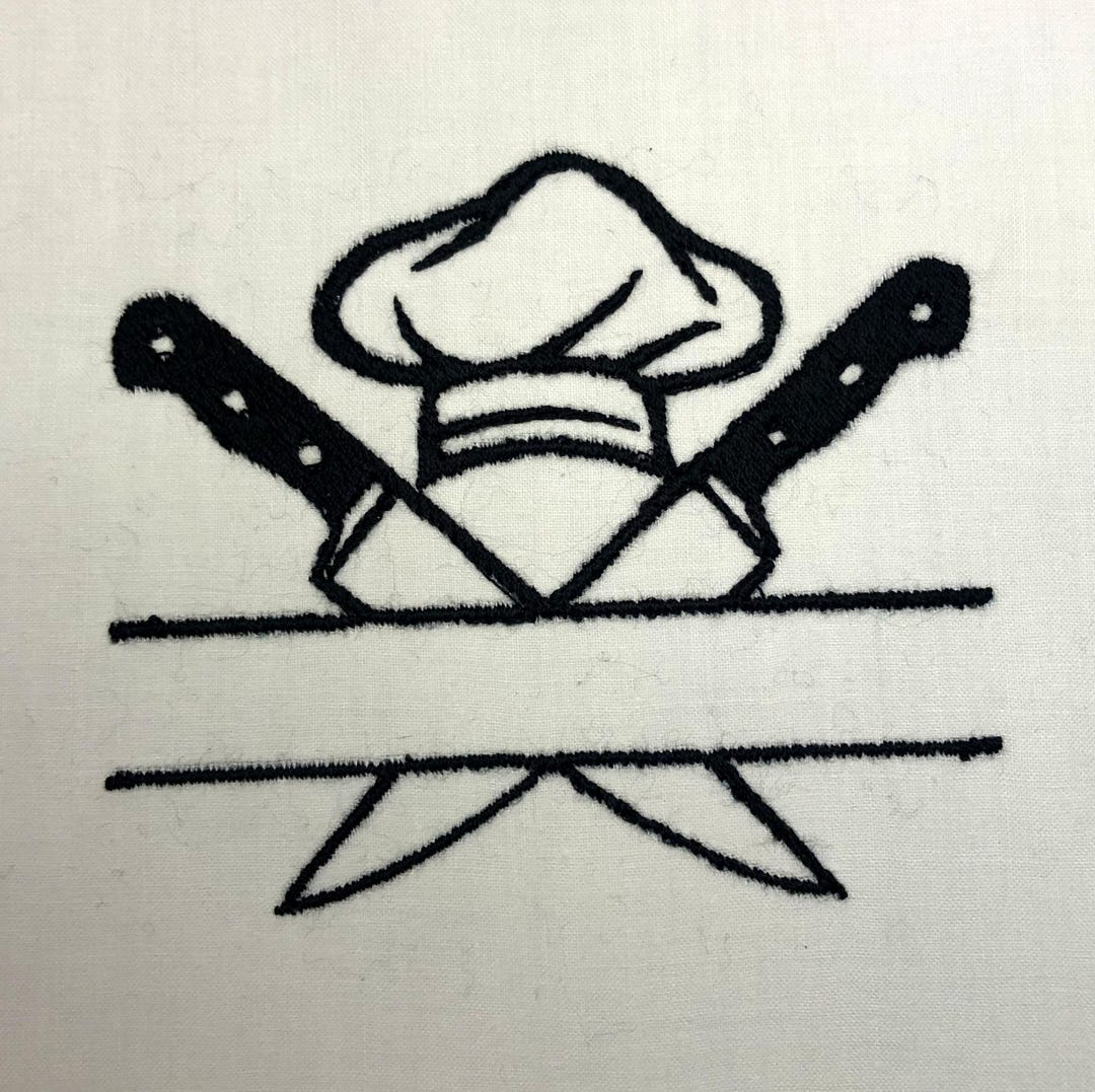 Chef Monogram Design Machine Embroidery Pattern Embroidery Design ...