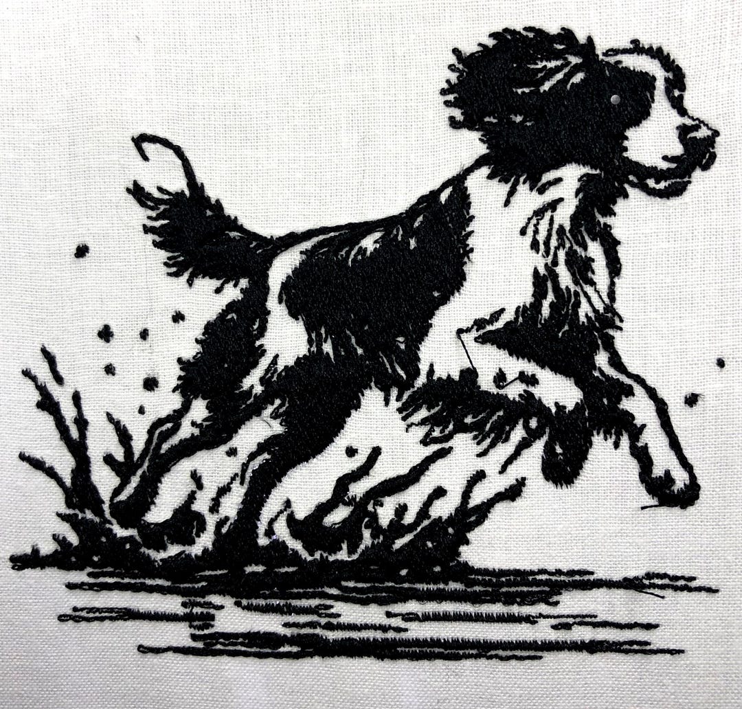 Spaniel in Water Machine Embroidery Design Dog Embroidery Pattern ...