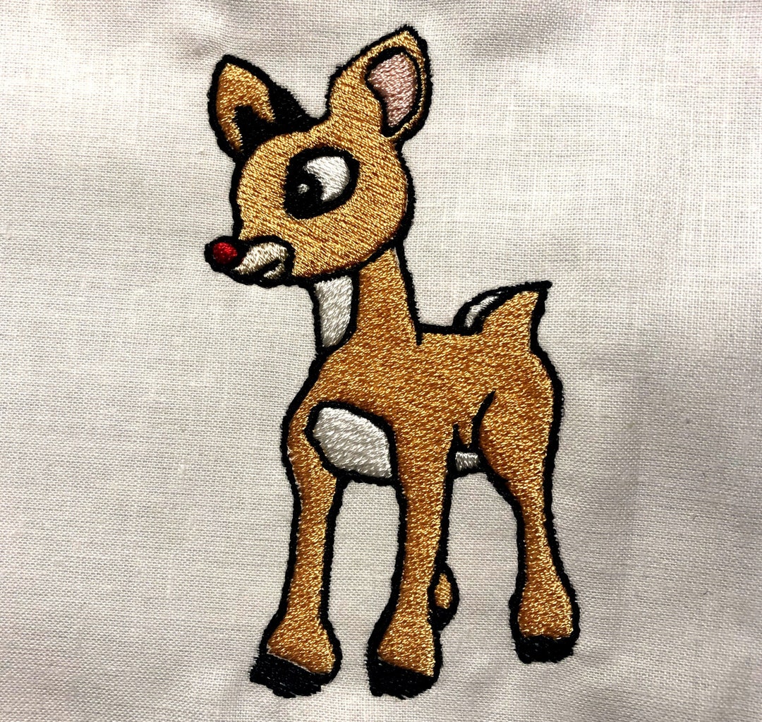 Rudolph Reindeer Machine Embroidery Pattern Rudolph Embroidery Design ...