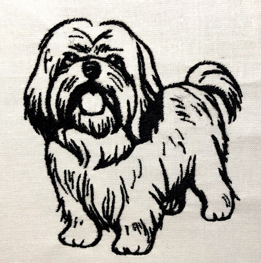 Lhasa Apso Machine Embroidery Design Dog Embroidery Pattern Digital ...