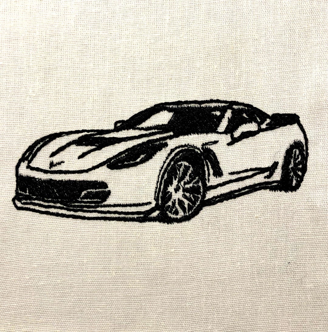 Corvette C7 Machine Embroidery Pattern Corvette Embroidery Design ...