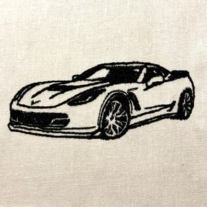 Corvette C7 Machine Embroidery Pattern Corvette Embroidery Design ...