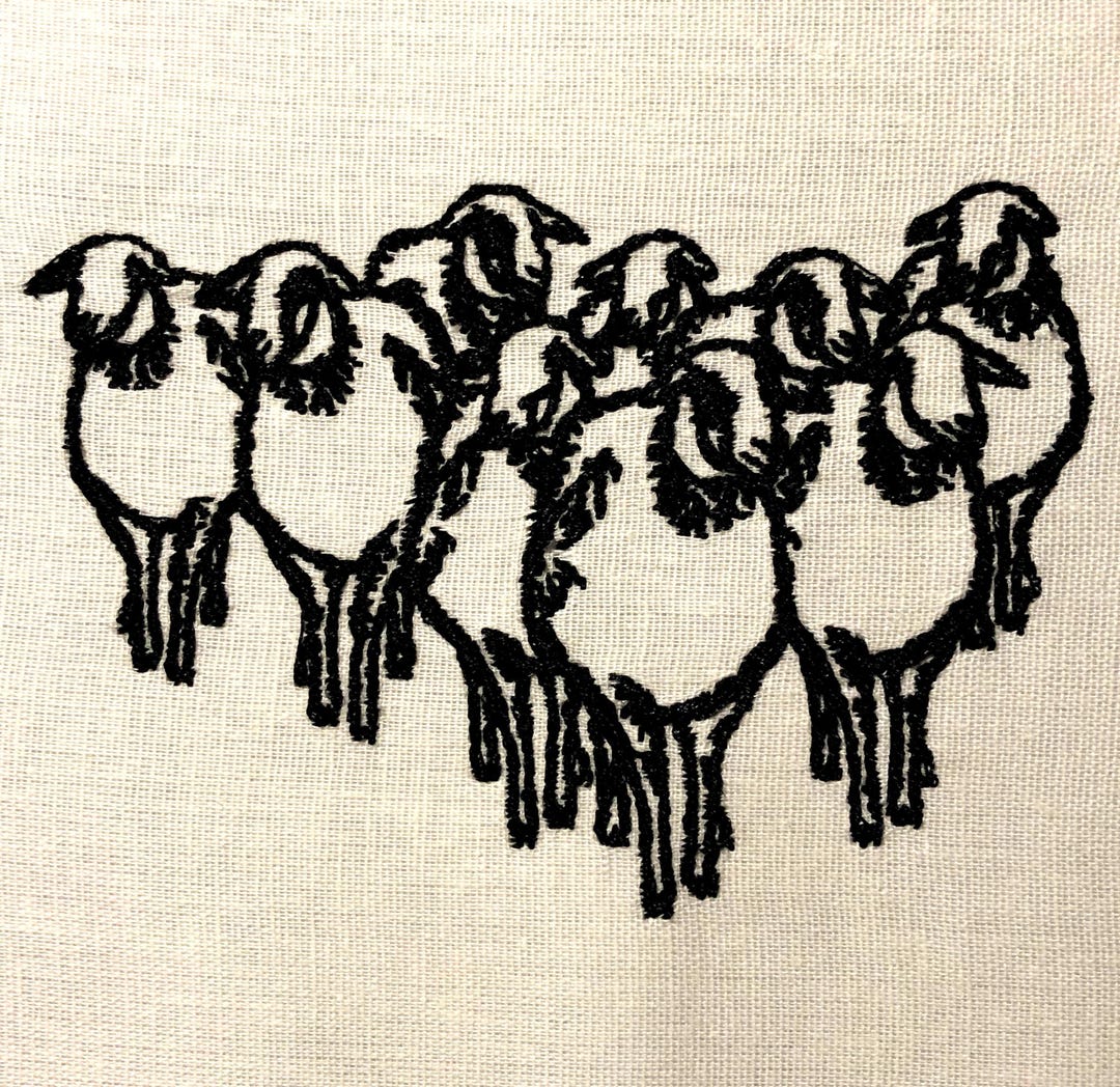Sheep Herd Machine Embroidery Pattern Farm Embroidery Design Digital ...