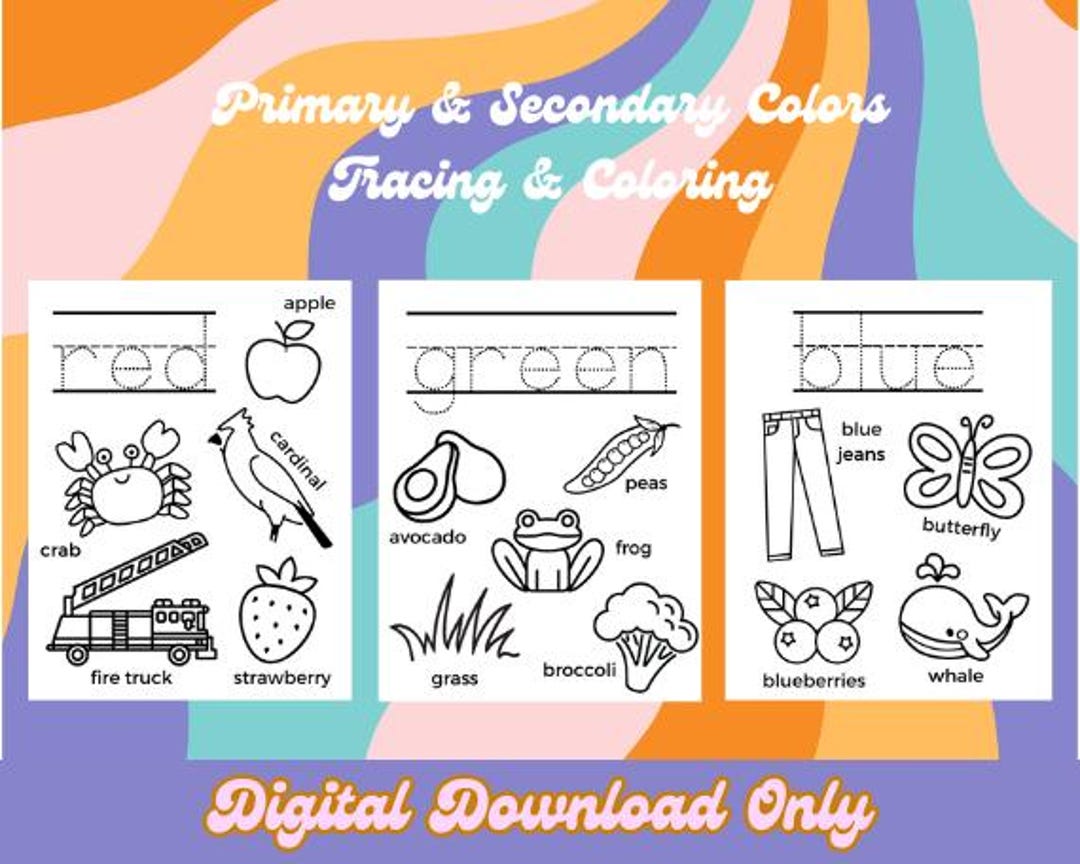 Colors Coloring and Tracing - Etsy