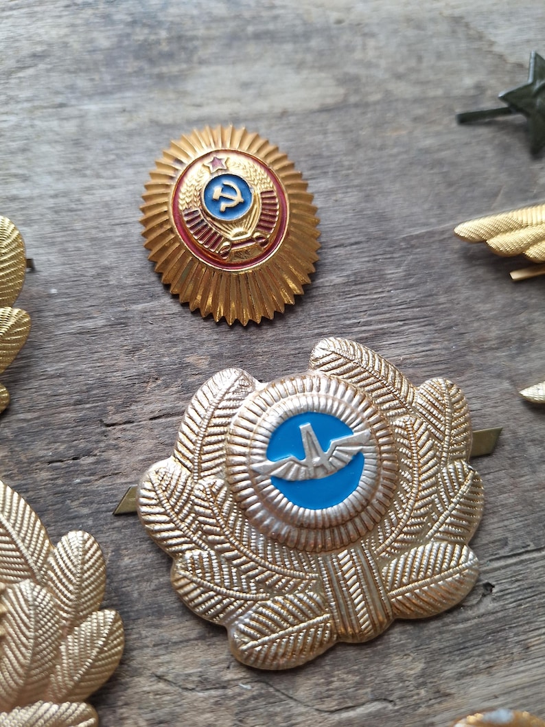 Vintage Military Cockade, USSR Army Badge, Soviet Uniform Pin, Hammer ...