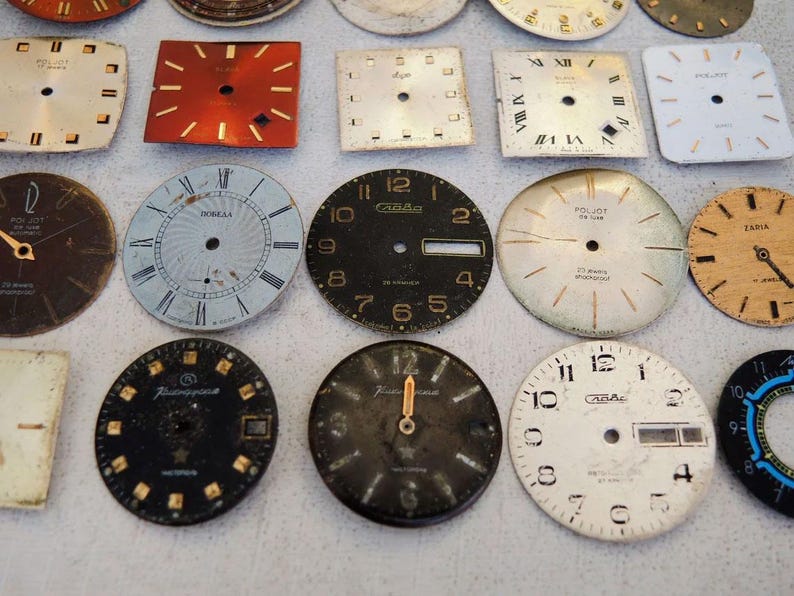 Vintage Different Watch Faces From Soviet Mechanical Men's Wrist ...