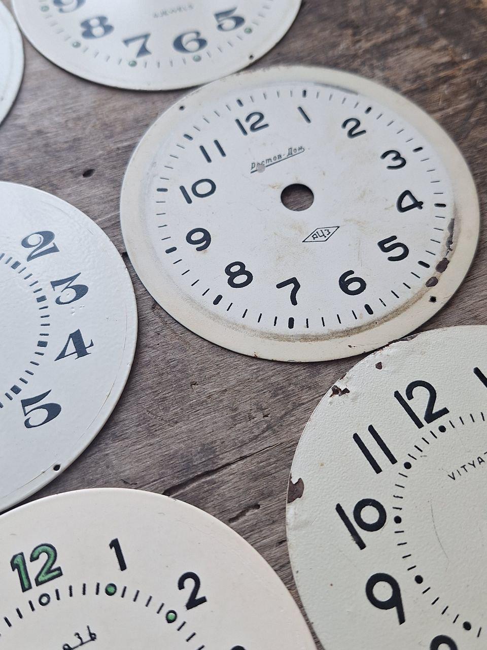 Vintage Metal Clock Faces, Mid Century Alarm Clock Dial, Big White ...