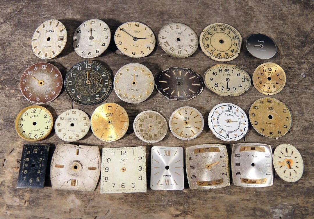 Different Vintage Small Watch Faces From Mechanical Soviet Wrist ...