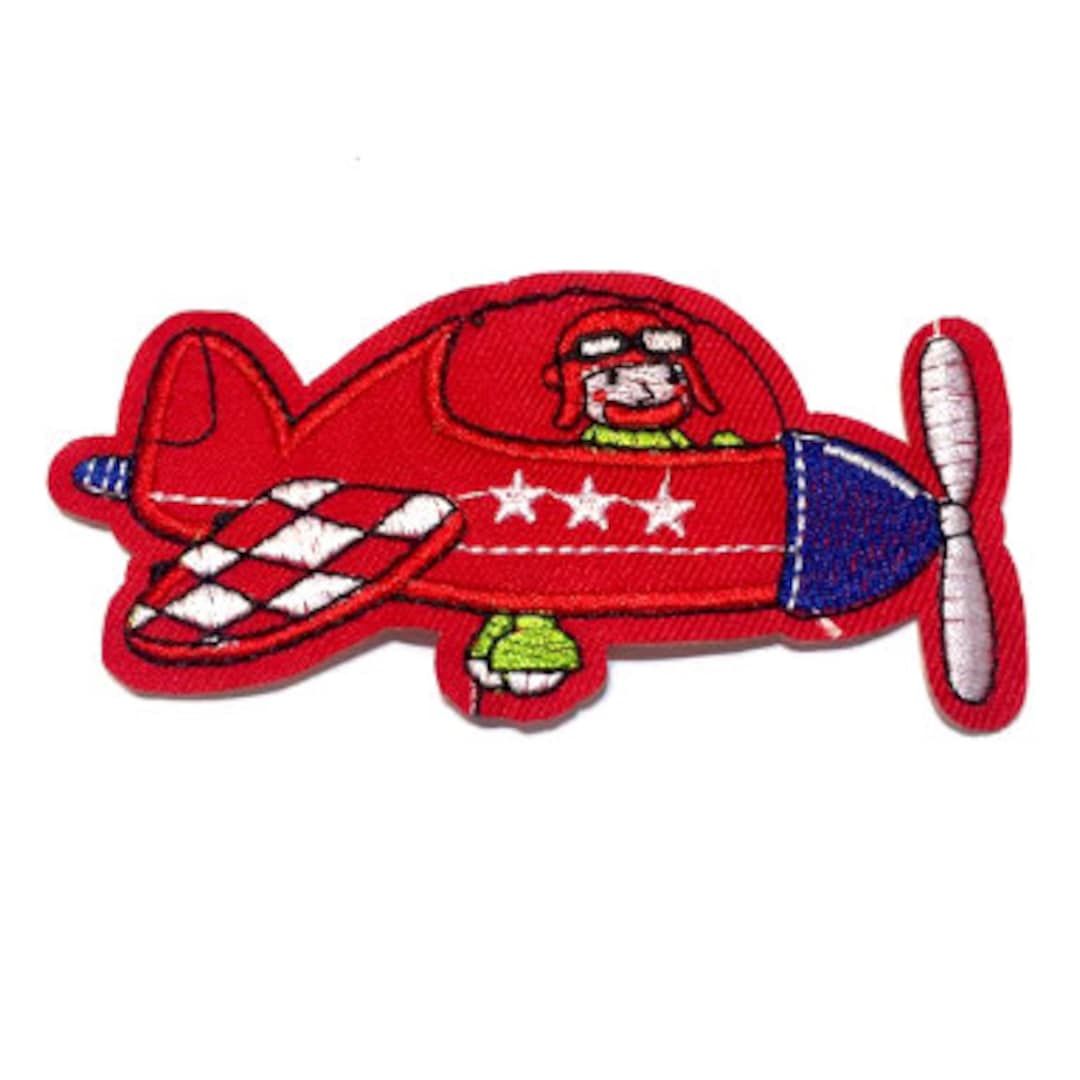 Red Propeller Airplane Embroidery Patch Sew-on Iron Embellishment ...