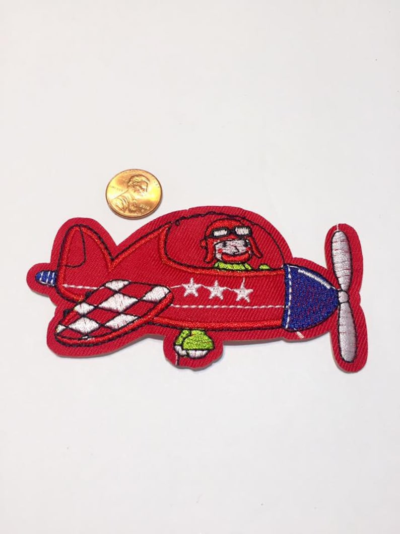 Red Propeller Airplane Embroidery Patch Sew-on Iron Embellishment ...
