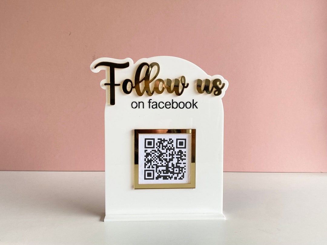 Follow Us Single QR Code Social Media Sign, Luxury Qr Code Sign ...