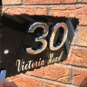 Door Number Sign, 3D Hand Painted Acrylic Front Door Sign, House Number ...